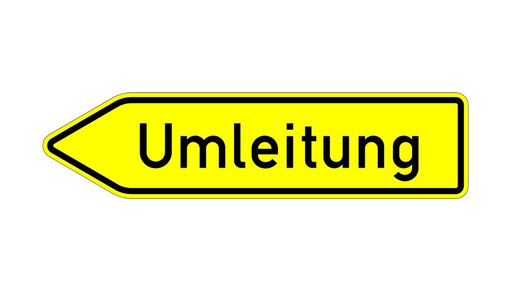 VZ 454-10 Umleitungswegweiser, linksweisend online kaufen | HKL BAUSHOP